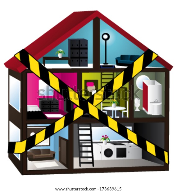 House Plan Work Progress Refurbish Vector Stock Vector (Royalty Free ...