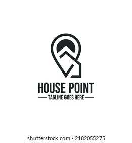 House Point Logo Isolated On White Stock Vector (Royalty Free ...