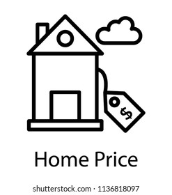 House Price Tag House Bid Stock Vector (Royalty Free) 1136818097