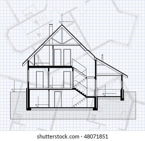 House Project On Page Notebook Stock Vector (Royalty Free) 48071851 ...