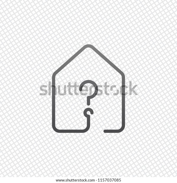 House Question Mark Icon Line Style Stock Vector (Royalty Free ...