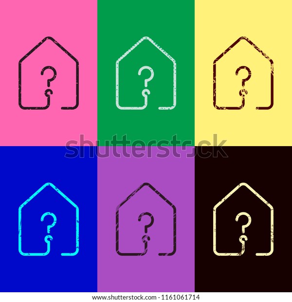 House Question Mark Icon Line Style Stock Vector (Royalty Free ...