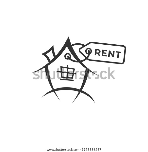 House Rent Icon Logo Vector Illustration Stock Vector (Royalty Free ...