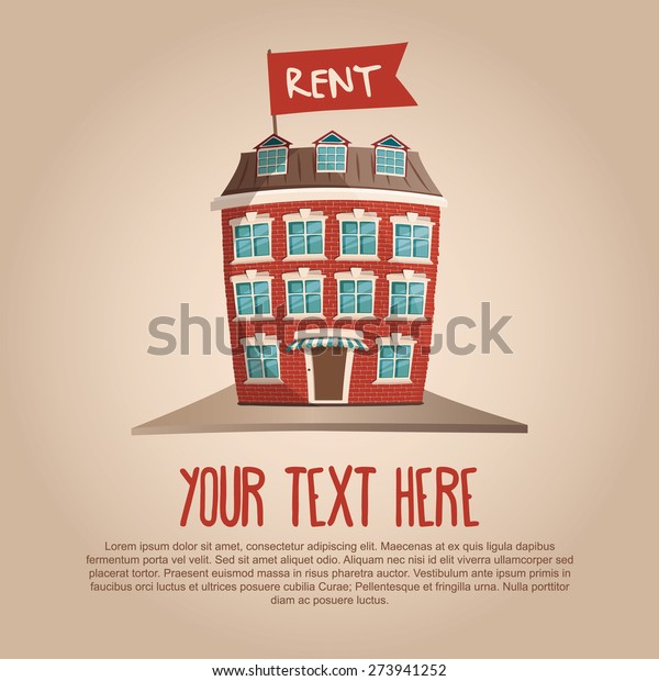 House Rent Vector Illustration Real Estate Stock Vector (Royalty Free ...
