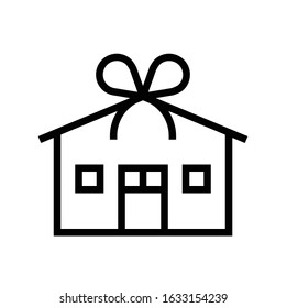 House Ribbon Vector Illustration Line Design Stock Vector (Royalty Free ...