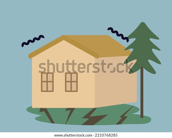 House Shaking By Earthquake Vector Illustration Stock Vector (Royalty ...