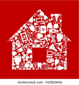 House Sign 3d Illustration Stock Vector (Royalty Free) 419820436 ...