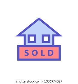 House Sold Icon Vector Stock Vector (Royalty Free) 1386974027 ...
