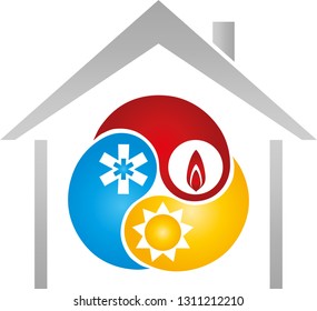 House Sun Fire Snowflake Logo Stock Vector (Royalty Free) 1311212210 ...