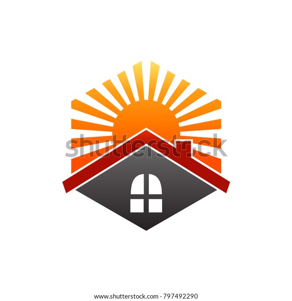 House Sun Property Logo Vector Stock Vector (Royalty Free) 797492290 ...