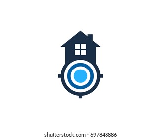 House Target Icon Logo Design Element Stock Vector (Royalty Free ...