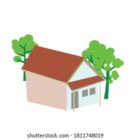 House Tree Vector On White Background Stock Vector (Royalty Free ...