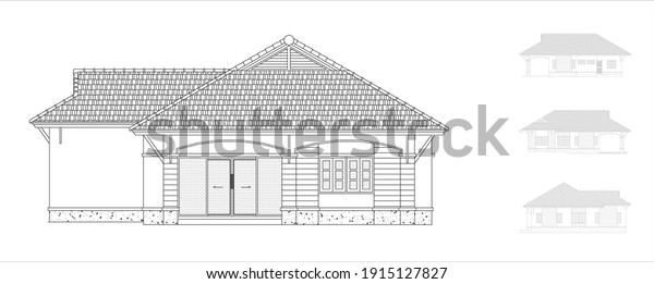 House Vector Illustration Black White Stock Vector (Royalty Free ...
