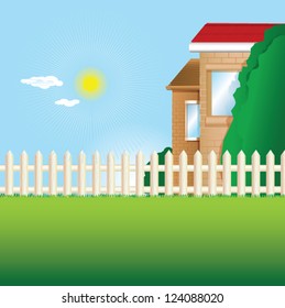 House Yard Stock Vector (Royalty Free) 124088020 | Shutterstock