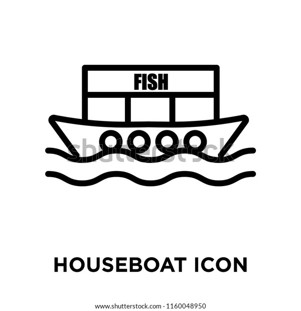Houseboat Icon Vector Isolated On White Stock Vector (Royalty Free ...