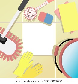 Housecleaning Background Cleaning Set Stock Vector (Royalty Free ...