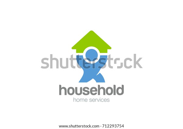 Household Service Logo Design Vector Template: vector de stock (libre ...
