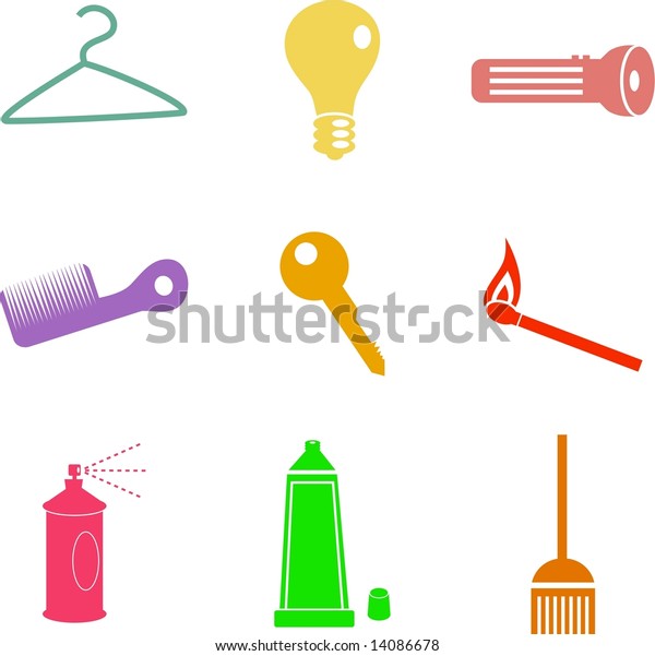 Household Shapes: เวกเตอร์สต็อก (ปลอดค่าลิขสิทธิ์) 14086678 | Shutterstock