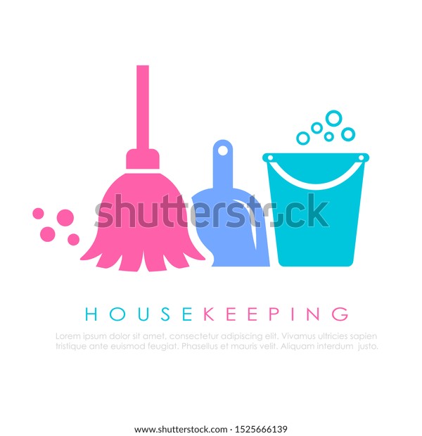 Housekeeping Vector Logo Design On White Stock Vector (Royalty Free ...