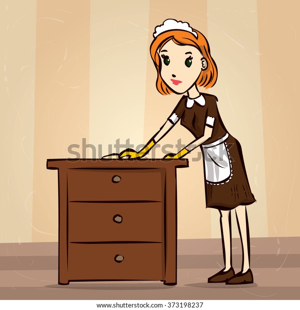 Housemaid Hand Drawn Cartoon Vector Illustration Stock Vector (Royalty ...