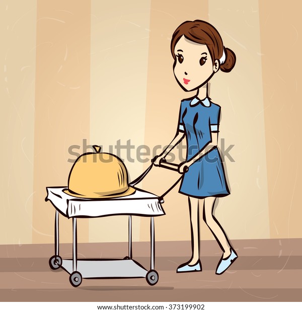Housemaid Hand Drawn Cartoon Vector Illustration Stock Vector (Royalty ...