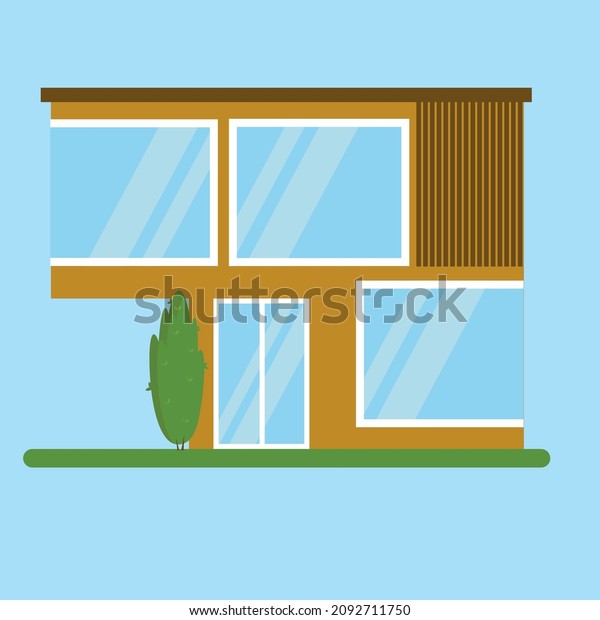 Houses Exterior Vector Illustration Front View Stock Vector (Royalty ... Houses Exterior Vector Illustration Front View Stock Vector (Royalty ...