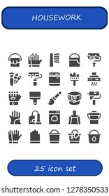 Housework Icon Set 25 Filled Housework Stock Vector (Royalty Free ...