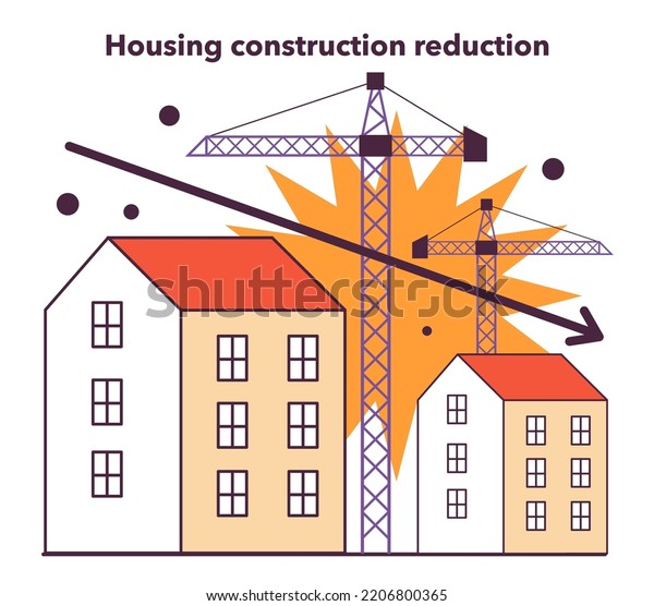 Housing Construction Reduction Recession Indicator Estate Stock Vector ... Housing Construction Reduction Recession Indicator Estate Stock Vector ...