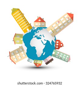 Housing Development Vector Illustration Houses On Stock Vector (Royalty ...