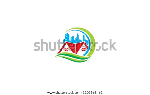 Housing Skyline Greening Logo Vector Stock Vector (Royalty Free ...