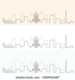 Houston Hand Drawn Skyline Stock Vector (Royalty Free) 1009965487 ...