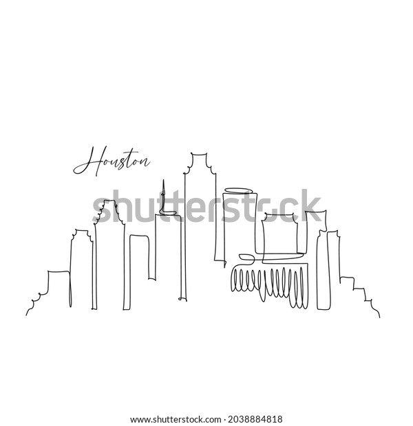 Houston Line Art Vector Minimal Houston Stock Vector (Royalty Free ...