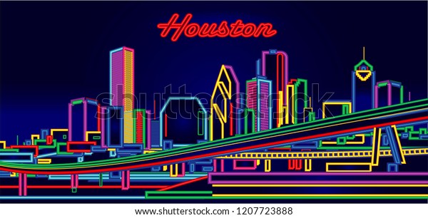 Houston Texas Skyline Stock Vector (Royalty Free) 1207723888 | Shutterstock