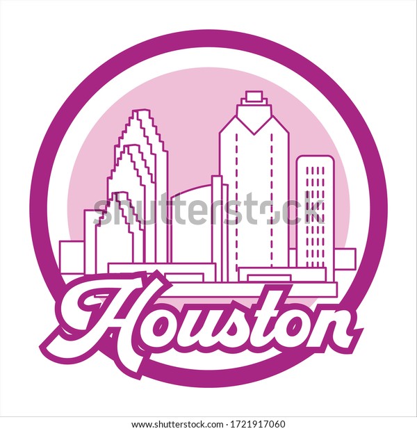 Houston Texas Usa Skyline Vector Illustration Stock Vector (Royalty ...