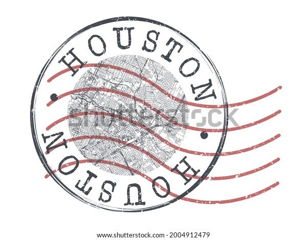 Houston Tx Usa Stamp Map Postal Stock Vector (Royalty Free) 2004912479 ...