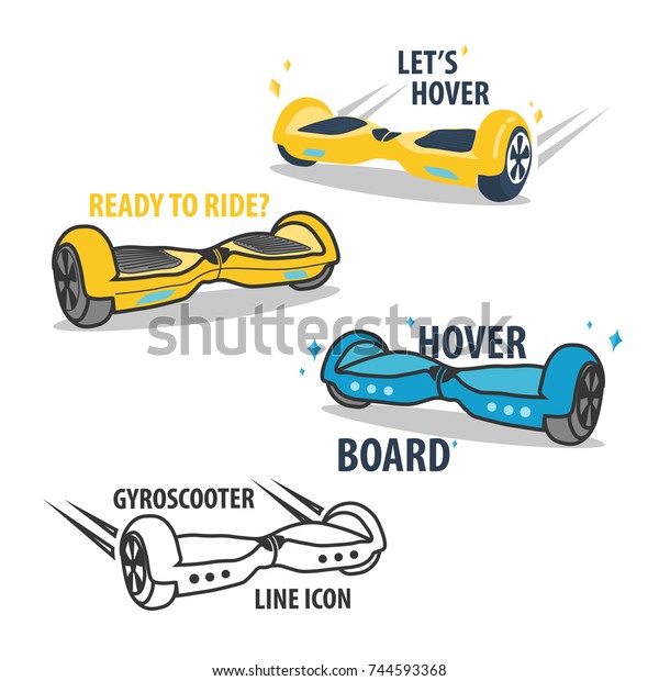 Hoverboard Icon Set Four Variants Vector Stock Vector (Royalty Free ...