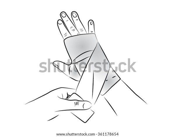 How Bandage His Hand Man Bandaging Stock Vector (Royalty Free) 361178654