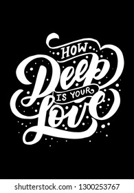 How Deep Your Love Drawn Text Stock Vector (Royalty Free) 1300253779 ...
