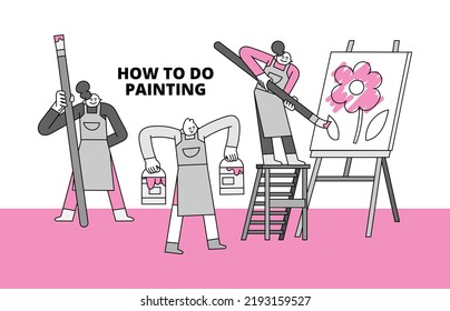 How Do Painting Hand Drawn Character Stock Vector (Royalty Free ...