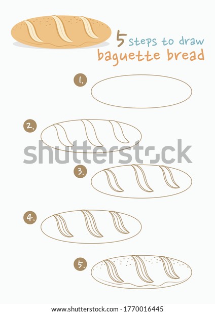 How Draw French Baguette Bread Vector Stock Vector (Royalty Free ...
