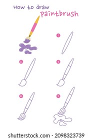 How Draw Paintbrush Vector Illustration Draw Stock Vector (Royalty Free ...
