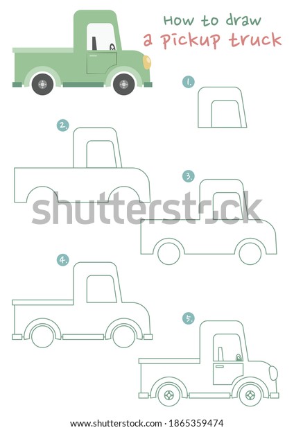 How Draw Pickup Truck Vector Illustration Stock Vector (Royalty Free ...