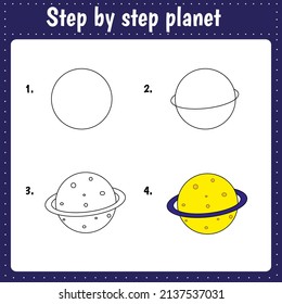 How Draw Planet Educational Page Children Stock Vector (Royalty Free ...