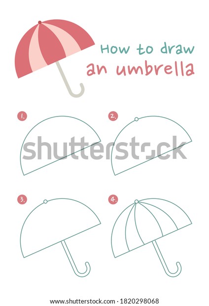 Cómo dibujar una ilustración de un vector paraguas. Dibuja un quequito ...