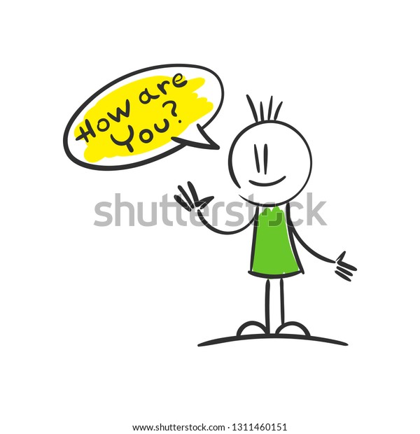 How Funny Man Simple Cartoon Illustration Stock Vector (Royalty Free ...