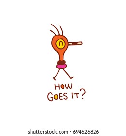 How Goes Interjection Greeting Cartoon Bird Stock Vector (Royalty Free ...