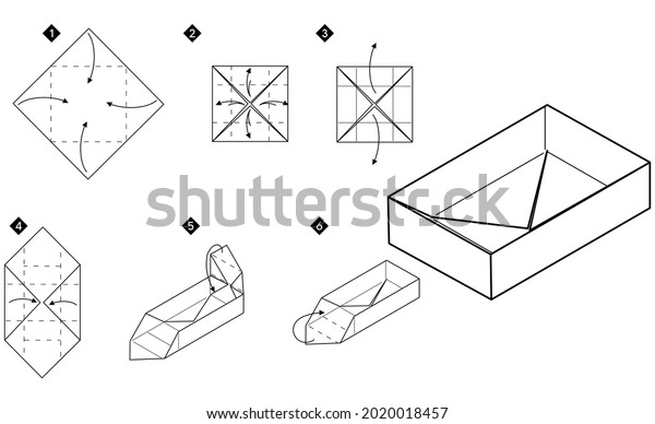 How Make Origami Box Step By Stock Vector (Royalty Free) 2020018457 ...