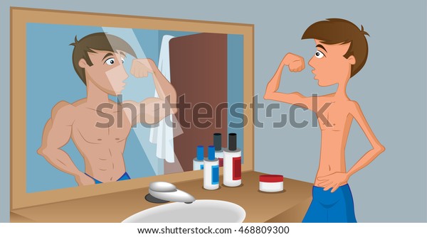 How Man Sees Himself Mirror Stock Vector (Royalty Free) 468809300