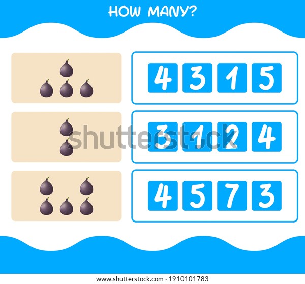 How Many Cartoon Fig Counting Game Stock Vector (Royalty Free ...
