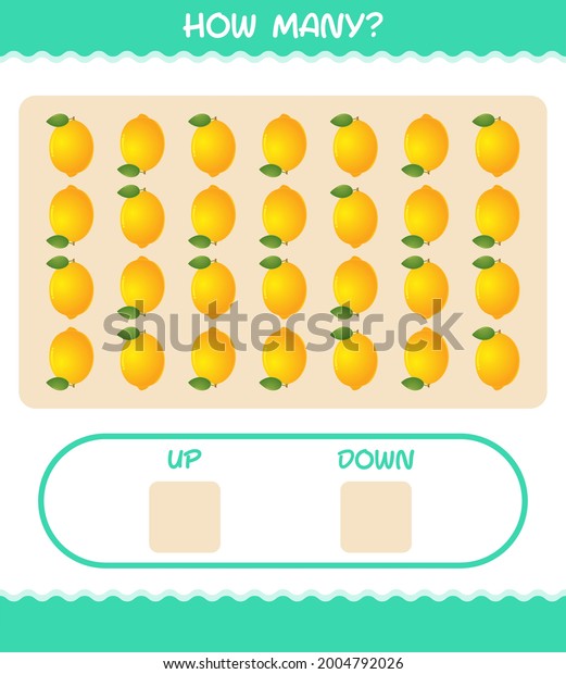How Many Cartoon Lemon Counting Game Stock Vector (Royalty Free ...